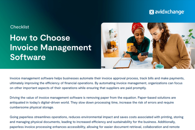 Invoice Management Software Checklist - AvidXchange