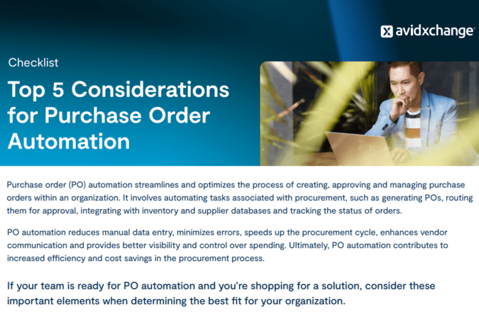 PO Automation Checklist - AvidXchange